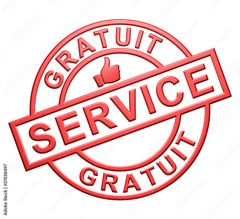 "Service Gratuit" Cachet (rouge) Illustration Stock | Adobe Stock