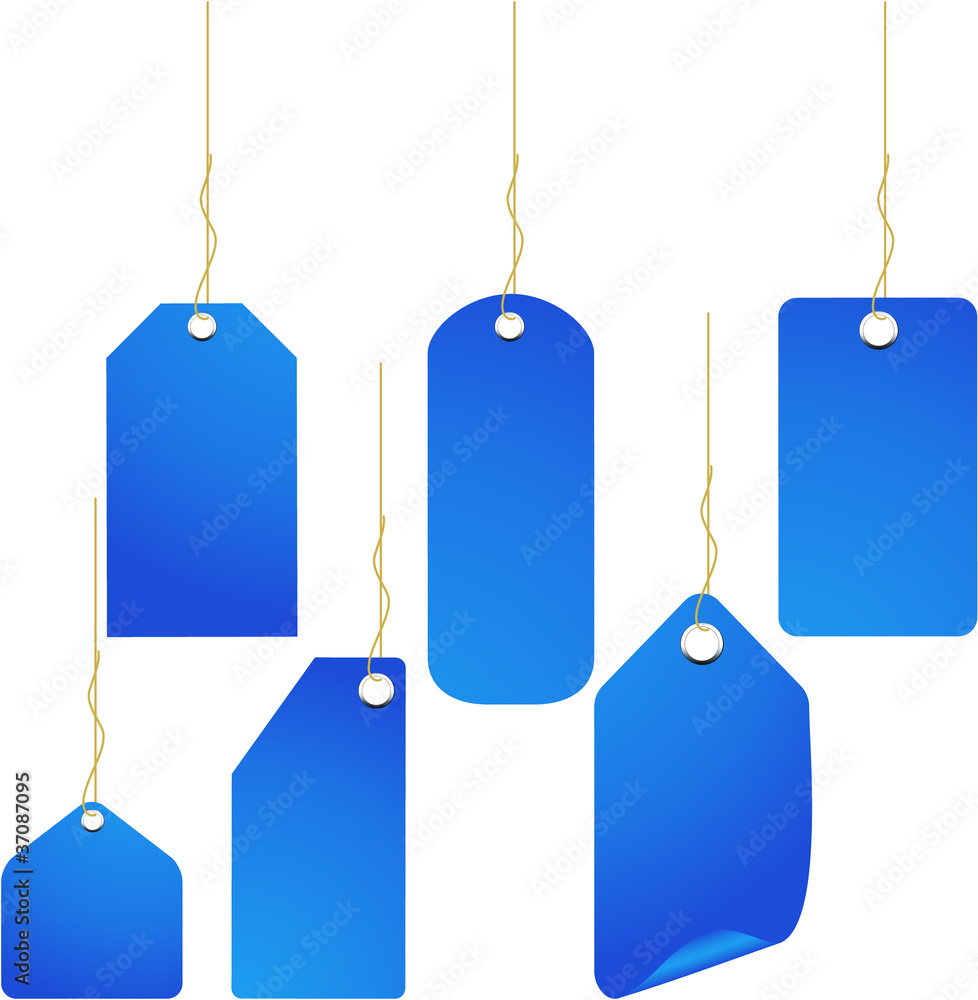 Set of blue price tag, label vector isolated on white Stock Vector ...