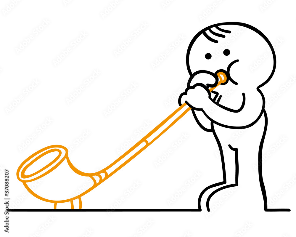 figur mit alphorn Stock-Vektorgrafik | Adobe Stock