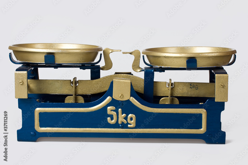 Old scale on a white background Stock Photo | Adobe Stock