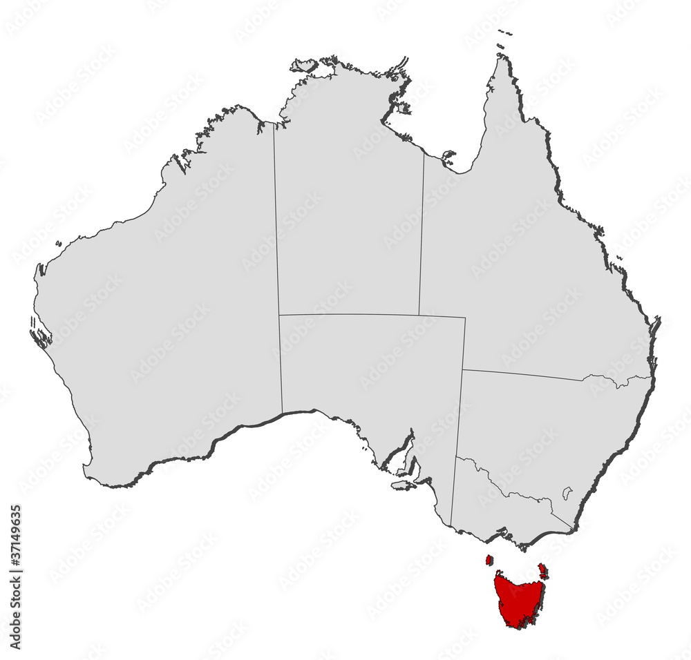 tasmania on australia map