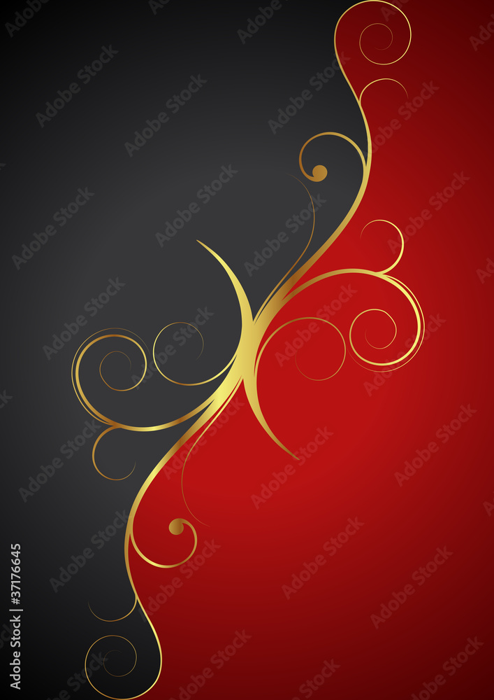 elegant vector background in red/gold/black Stock Vector | Adobe Stock