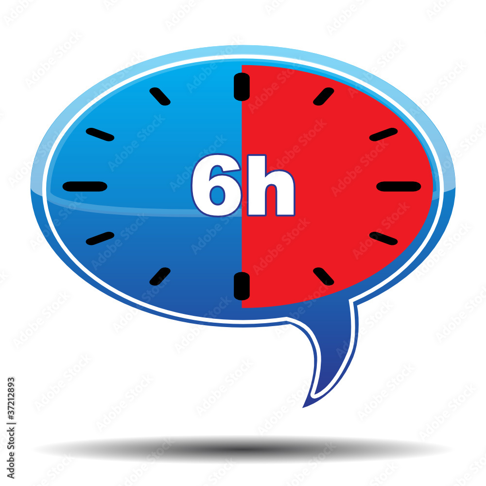6 HOURS ICON Stock Vector | Adobe Stock