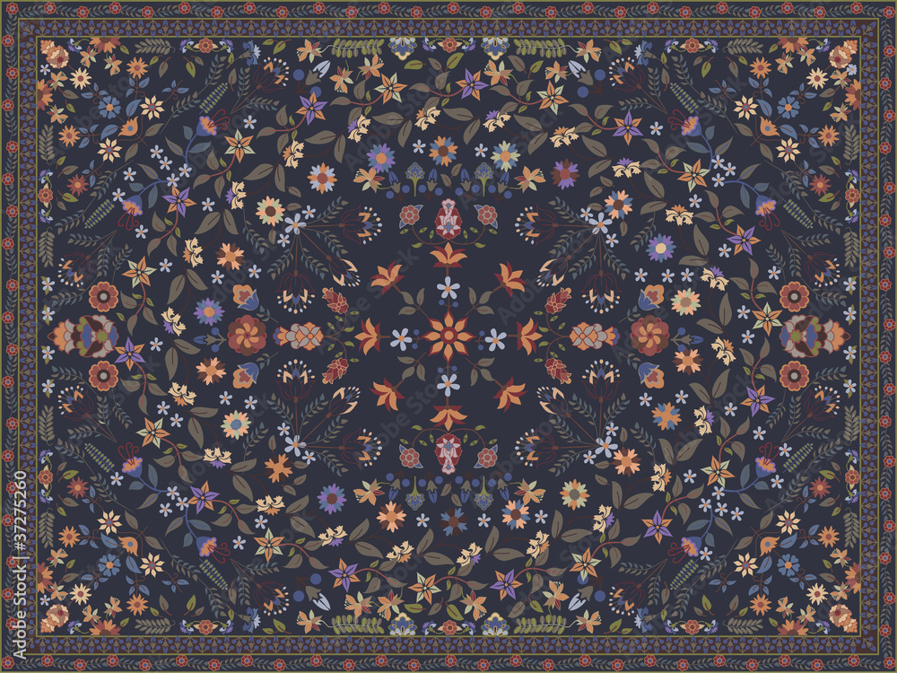 Floral carpet Stock Vector | Adobe Stock