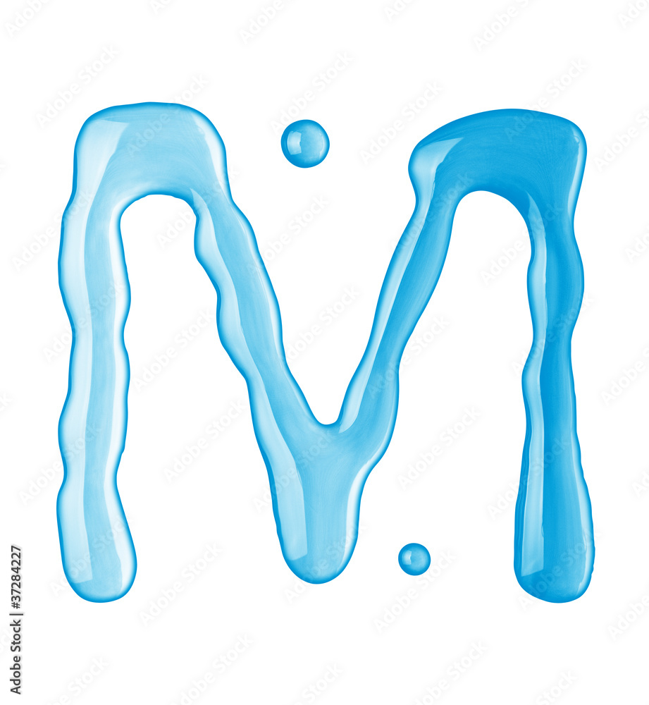 Water drops font on white background Stock Photo | Adobe Stock