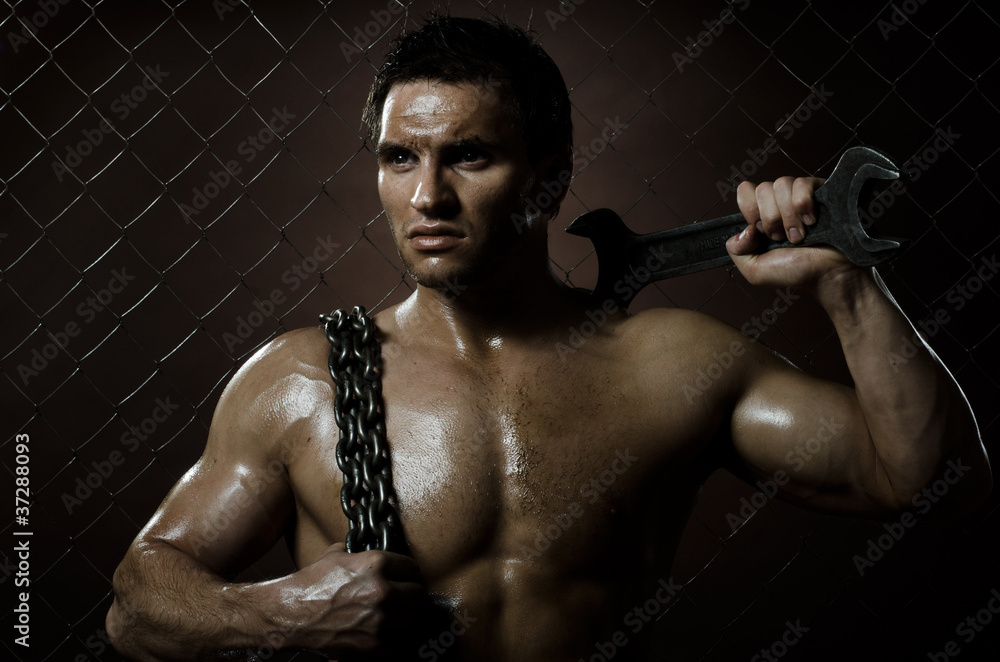 sexy workman Stock Photo | Adobe Stock