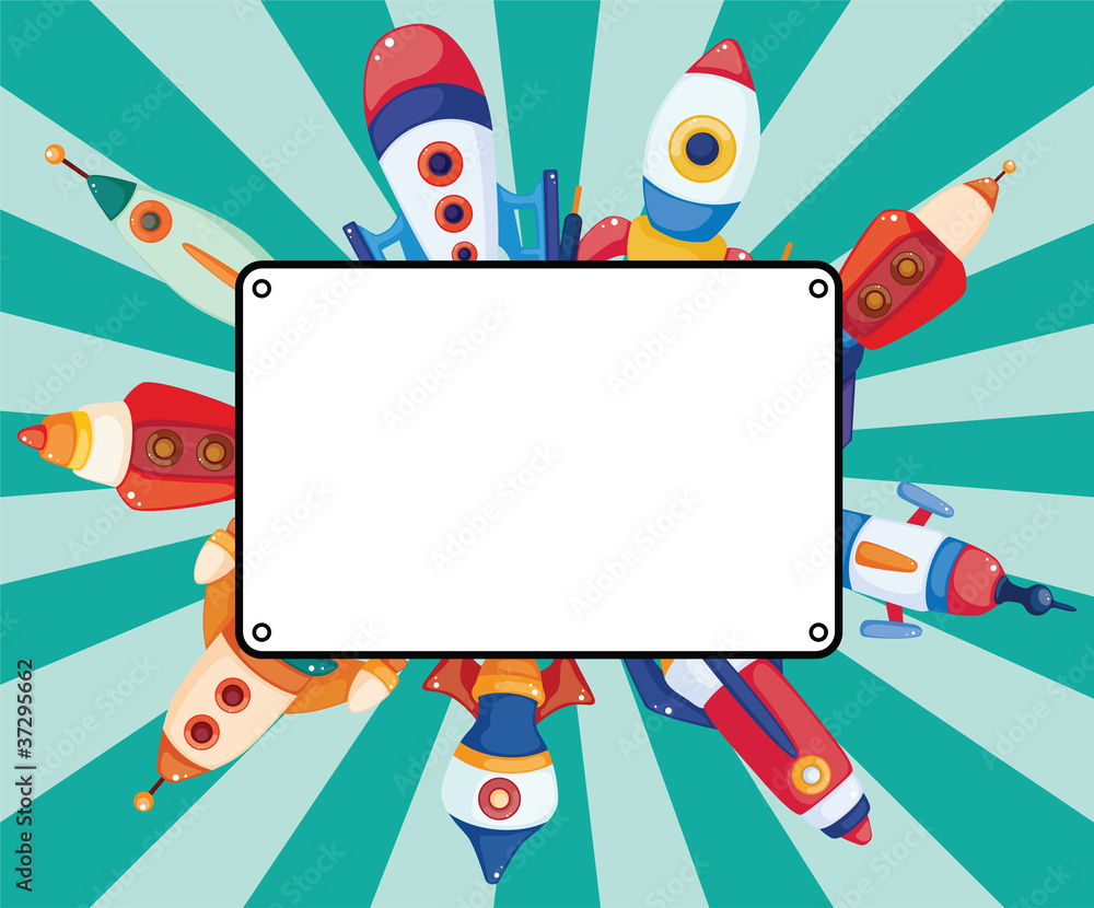 cartoon spaceship card Stock Vector | Adobe Stock