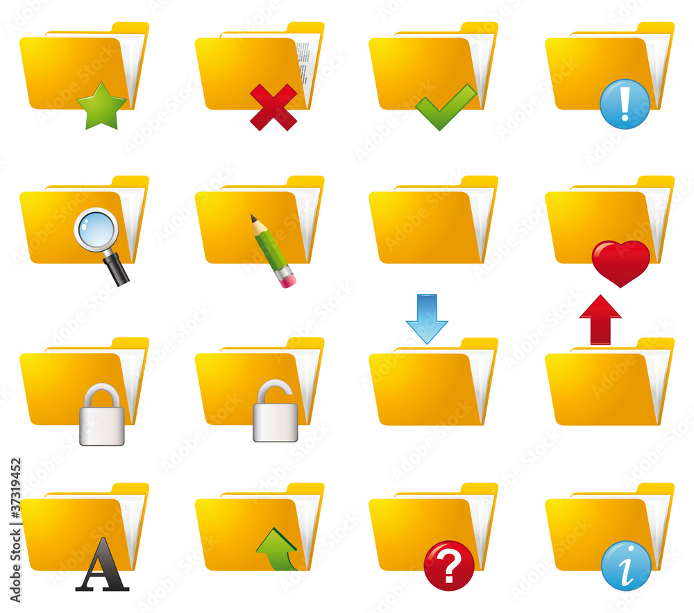 Folder icons Stock Vector | Adobe Stock