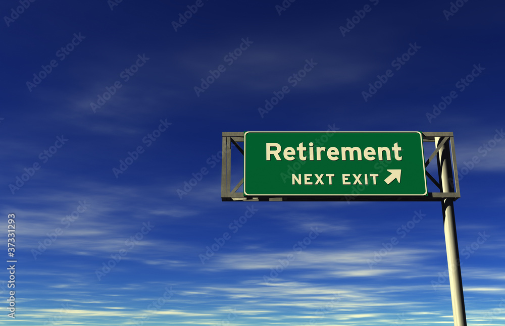 Retirement - Freeway Exit Sign Stock Illustration | Adobe Stock