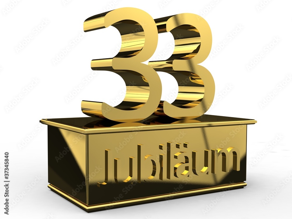 Jubiläum 33 Podest gold Stock-Illustration | Adobe Stock