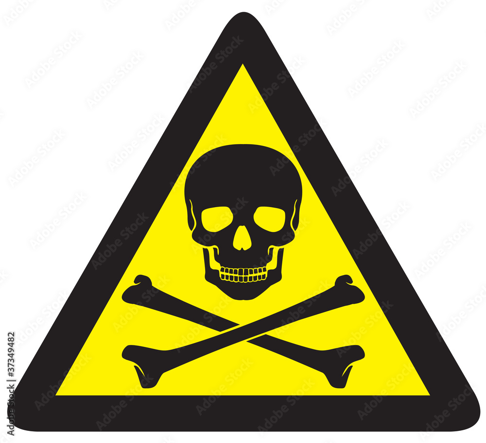 Vector skull danger sign (Deadly Danger Sign) Stock Illustration ...