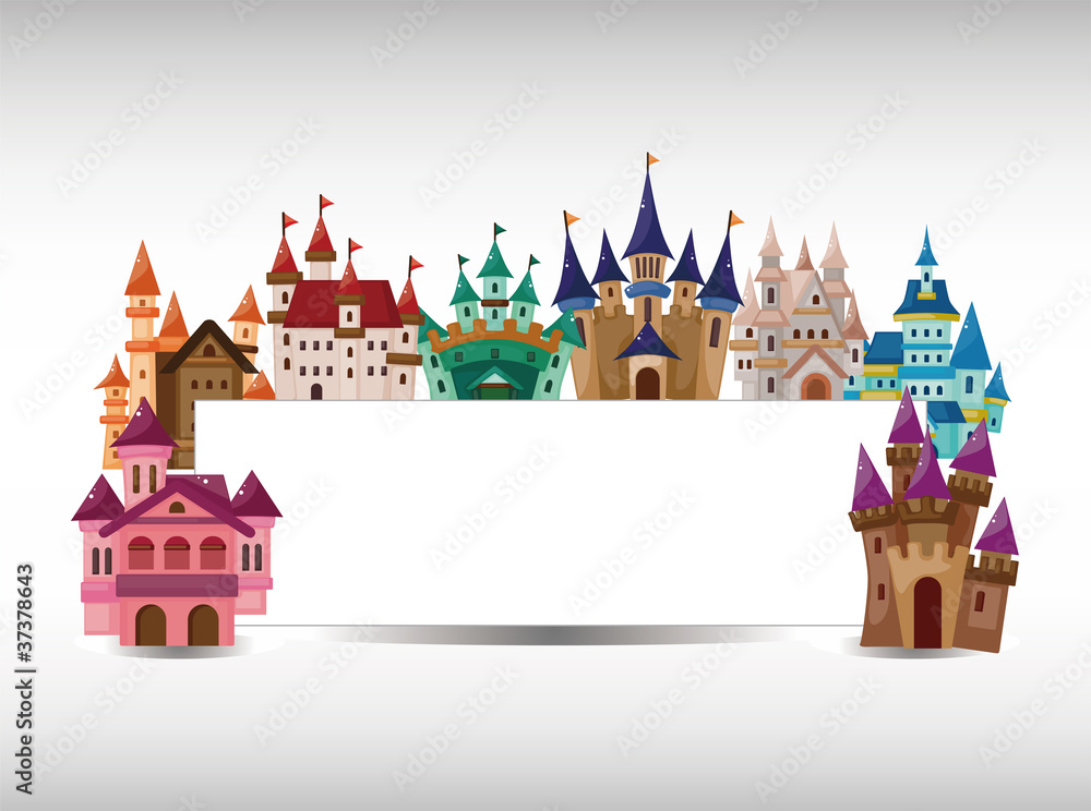 cartoon castle card Stock Vector | Adobe Stock