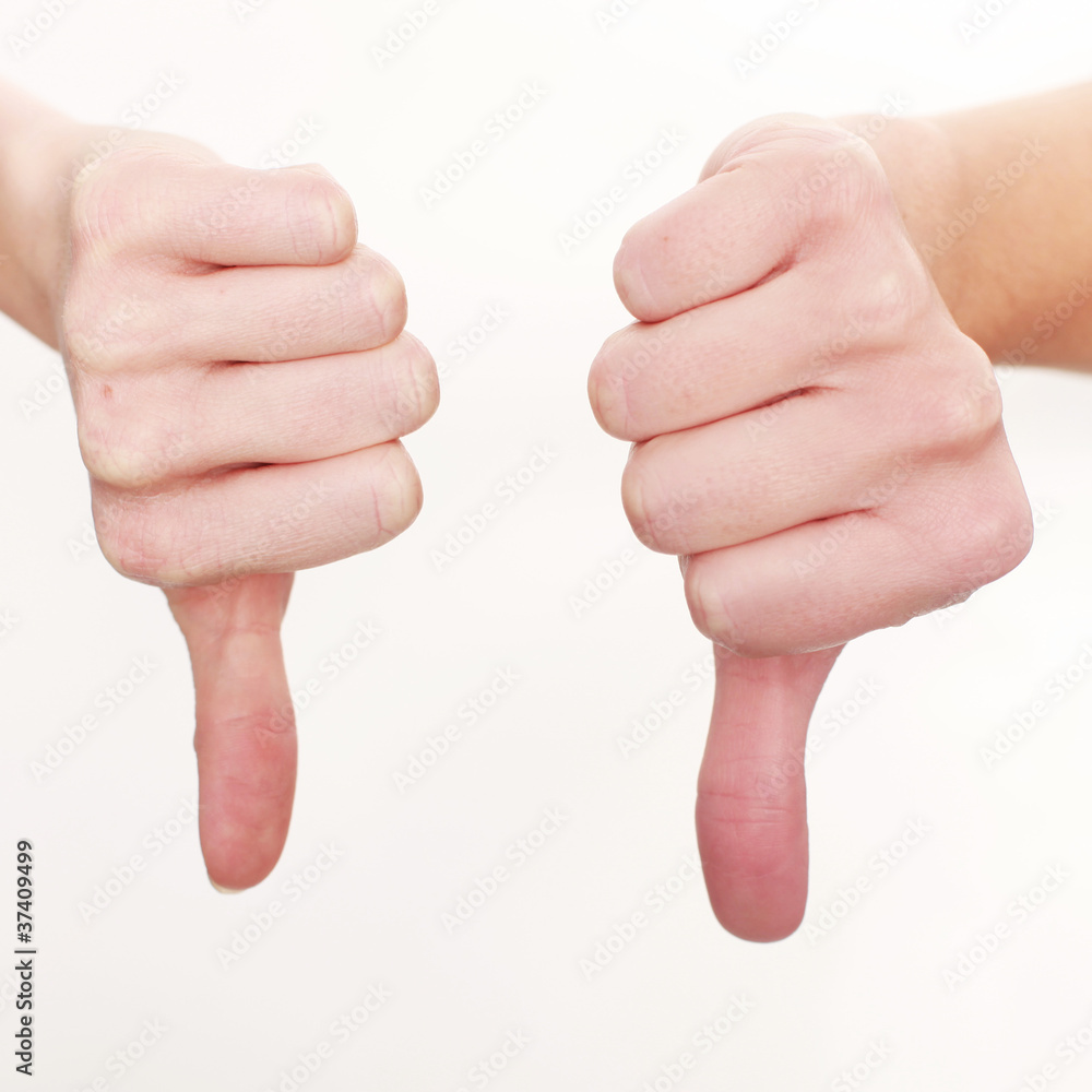 Daumen runter Stock Photo | Adobe Stock