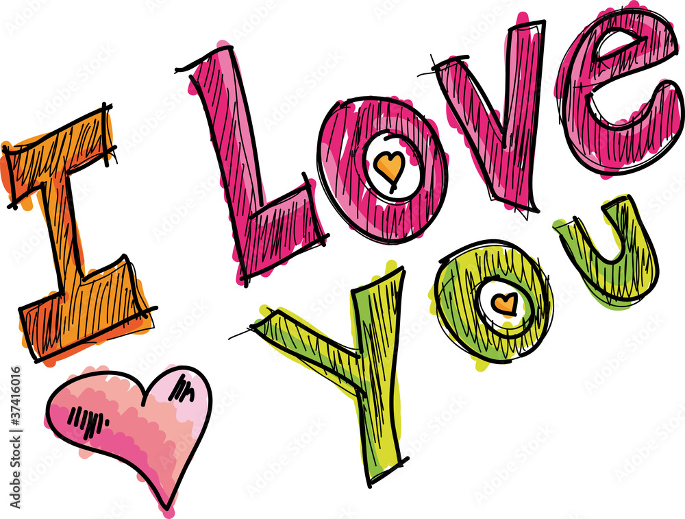 i love you. vector illustration vector de Stock | Adobe Stock
