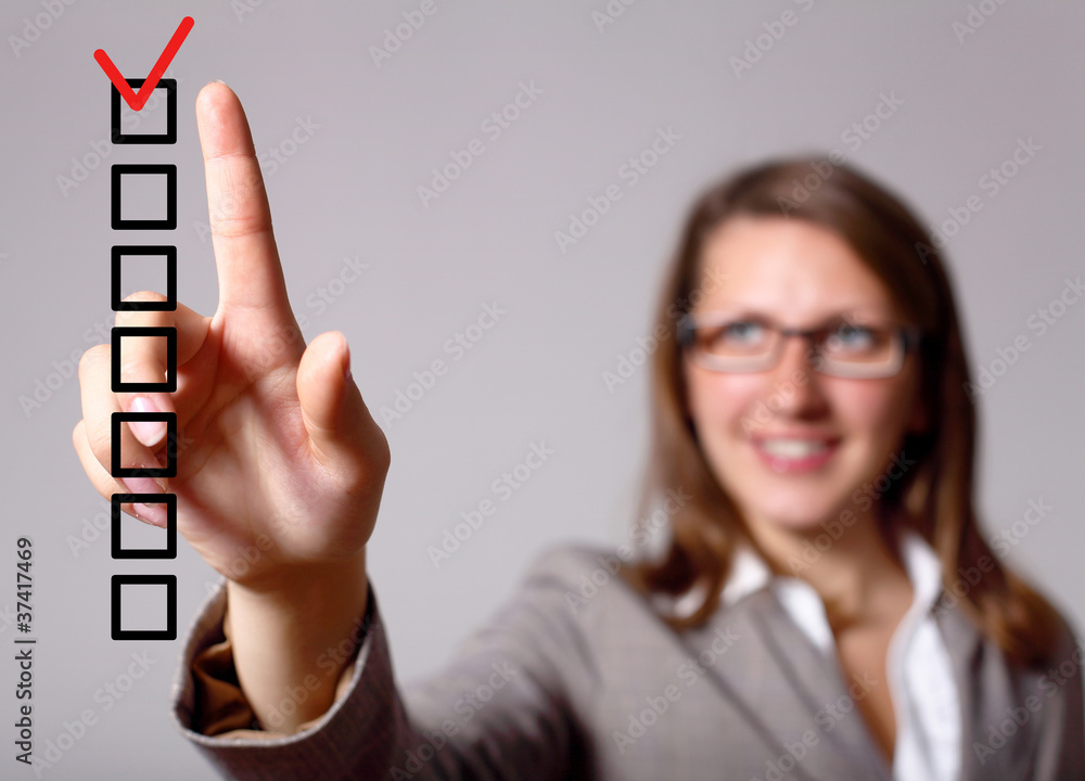 Check list with red mark Stock Photo | Adobe Stock