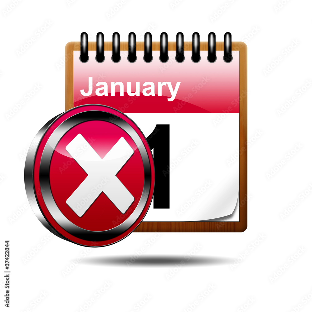 Icono calendario 3D con señal error Stock-Illustration | Adobe Stock