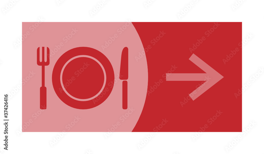signe, symbole, picto, logo, flèche, repas, restaurant, cuisine Stock ...