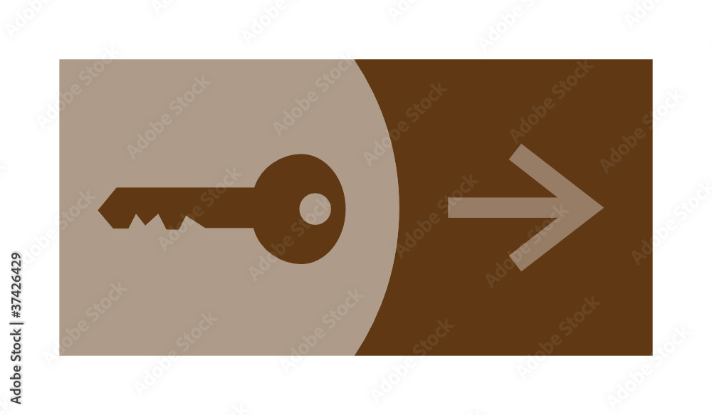 signe, symbole, picto, logo, flèche, clef, serrurier, serrure Stock ...