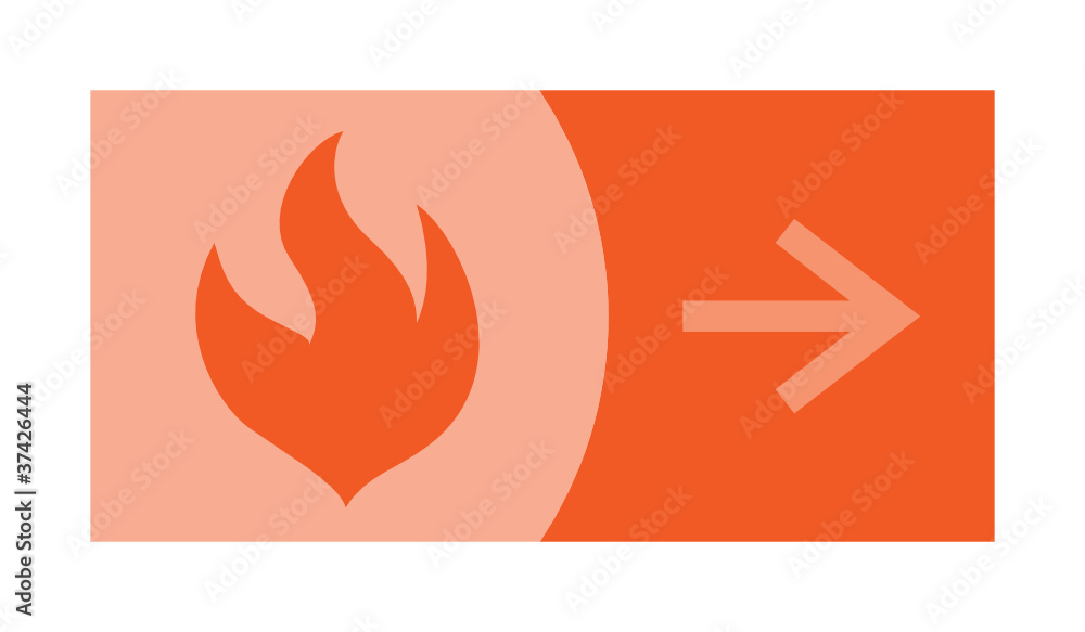 signe, symbole, picto, logo, flèche, feu, flamme, incendie Stock Vector ...