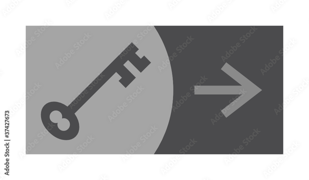 signe, symbole, picto, logo, flèche, clé, clef, serrure Stock Vector ...