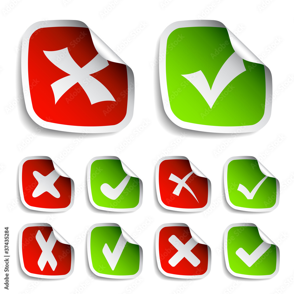 vector check mark stickers collection Stock Vector | Adobe Stock