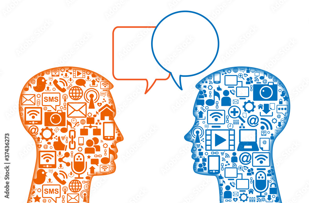 head communication Icon Stock Vector | Adobe Stock