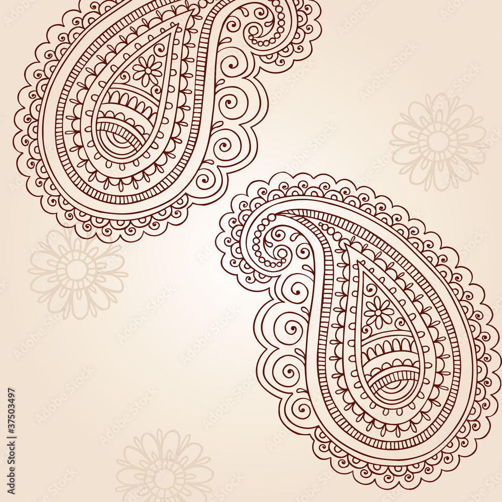 Henna Abstract Doodle Mehndi Tattoo Vector Design Stock Vector | Adobe ...