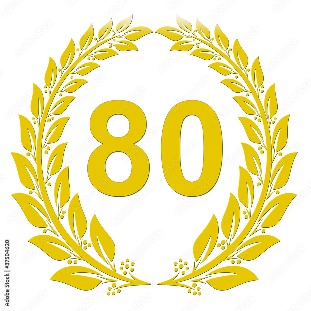 Lorbeerkranz Gold - 80 ilustração do Stock | Adobe Stock