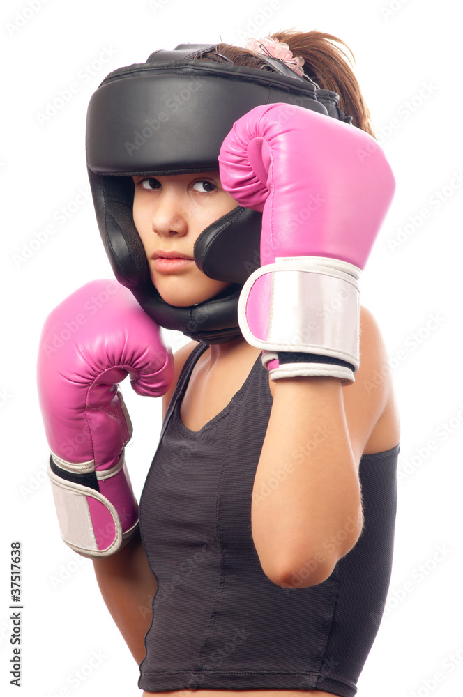 Portrait of the beautiful kick boxing girl foto de Stock | Adobe Stock