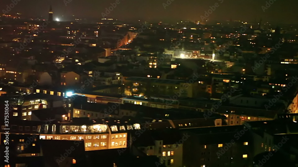 Panning over city at night Stock Video | Adobe Stock