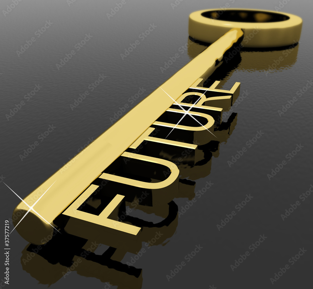 Key With Future Text As Symbol For Destiny Or Target ilustración de ...