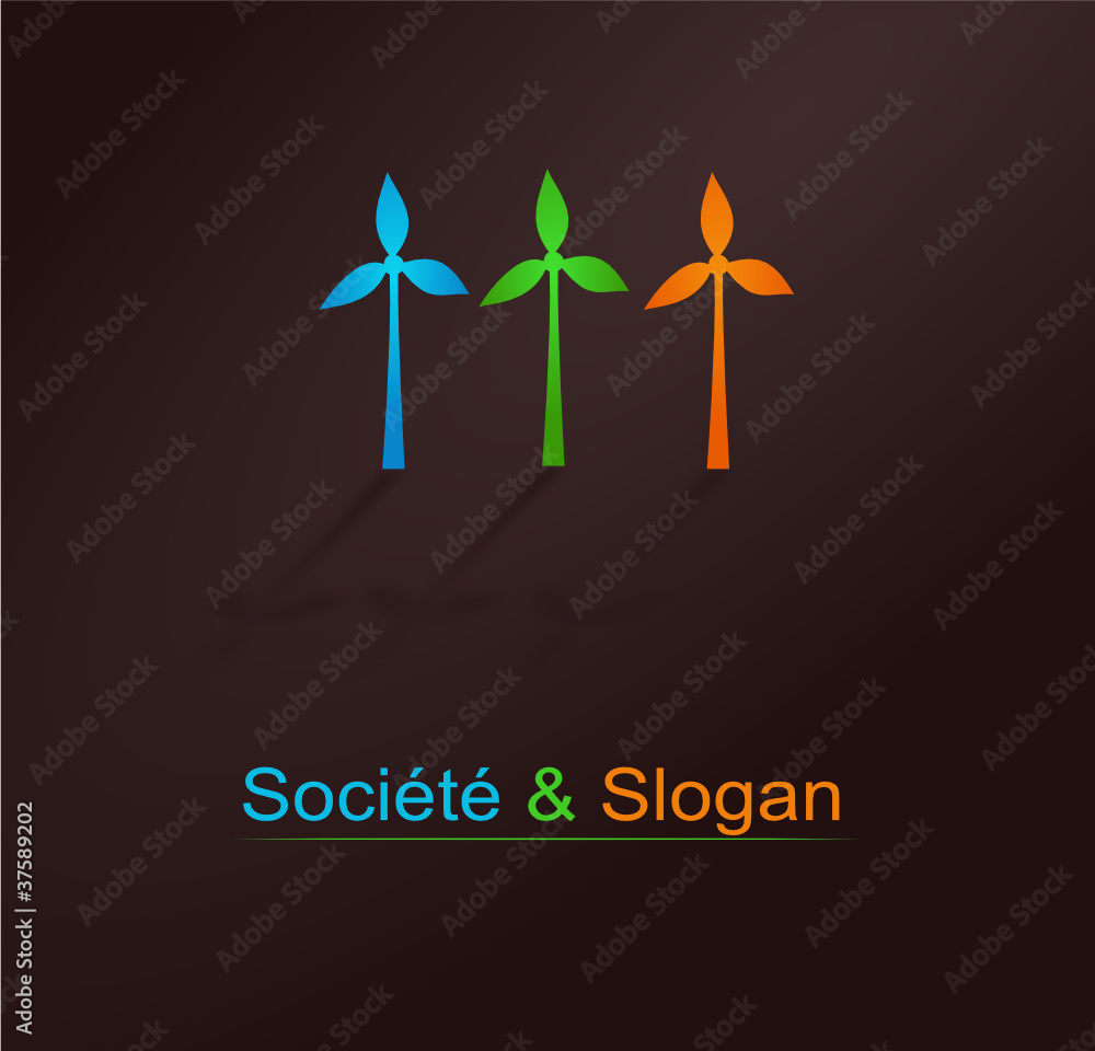 logo éolienne design couleurs Stock Vector | Adobe Stock