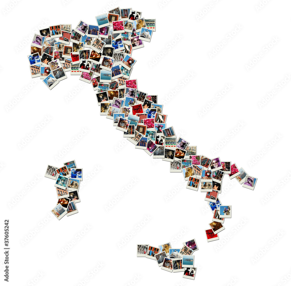 Poster Map of Italy - collage made of travel photos – Wall Art | UkPosters