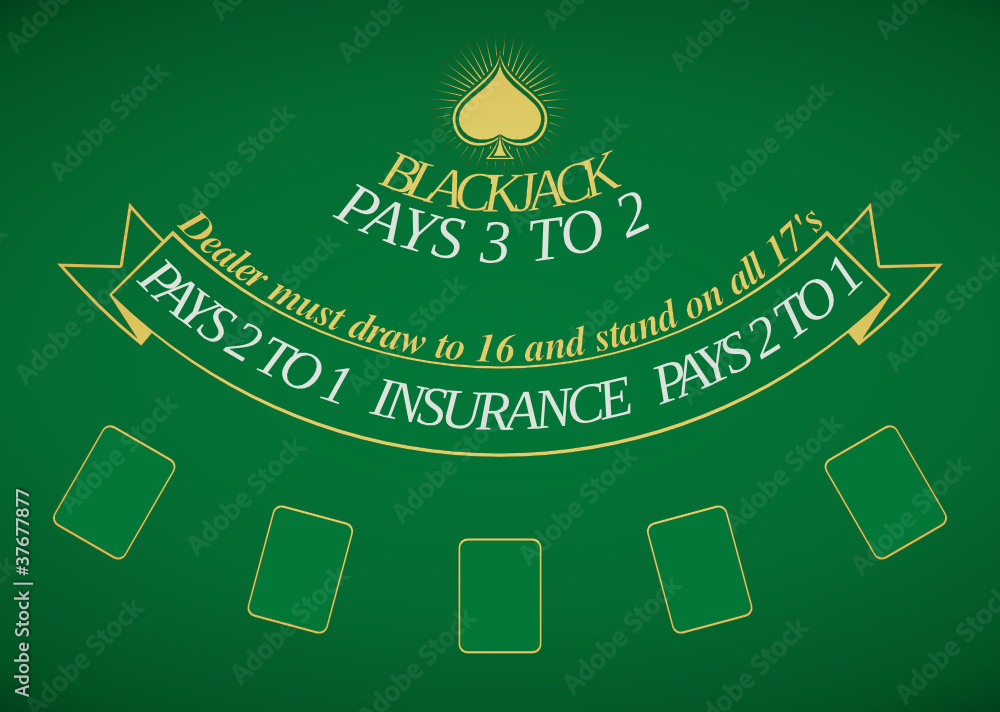Blackjack table Stock Vector | Adobe Stock