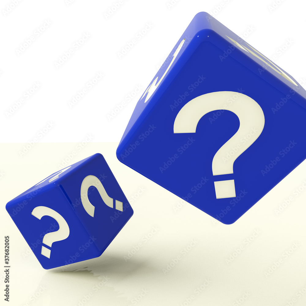 Question Mark Blue Dice As Symbol For Questions And Answers Stock ...