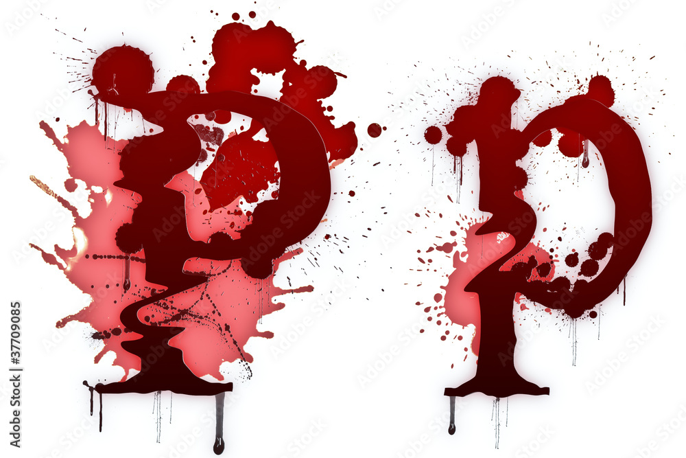 Blood fonts the letter P Stock Illustration | Adobe Stock