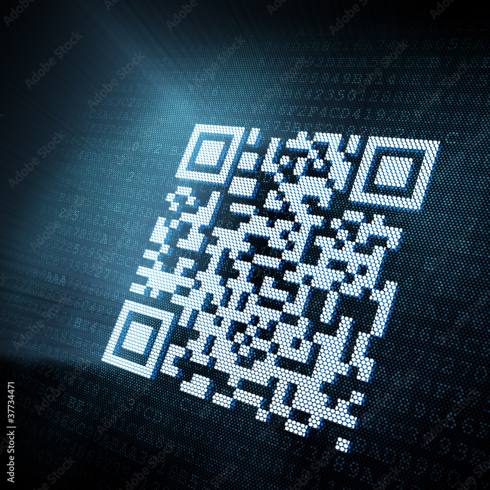 Pixeled QR code illustration Stock Illustration | Adobe Stock