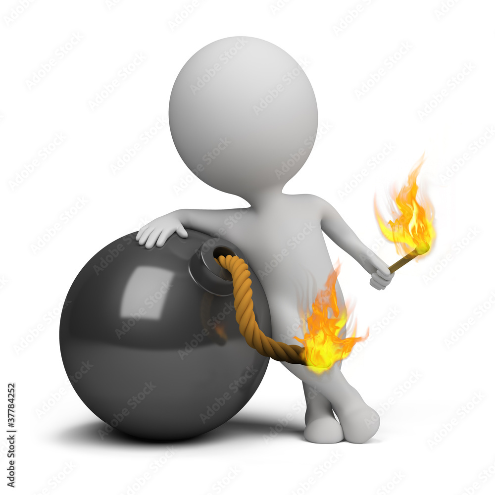 3d small people - bomb Stock Illustration | Adobe Stock