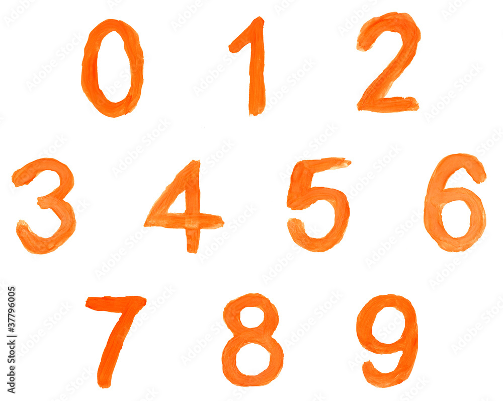 High resolution orange hand painted font set Stock Illustration | Adobe ...