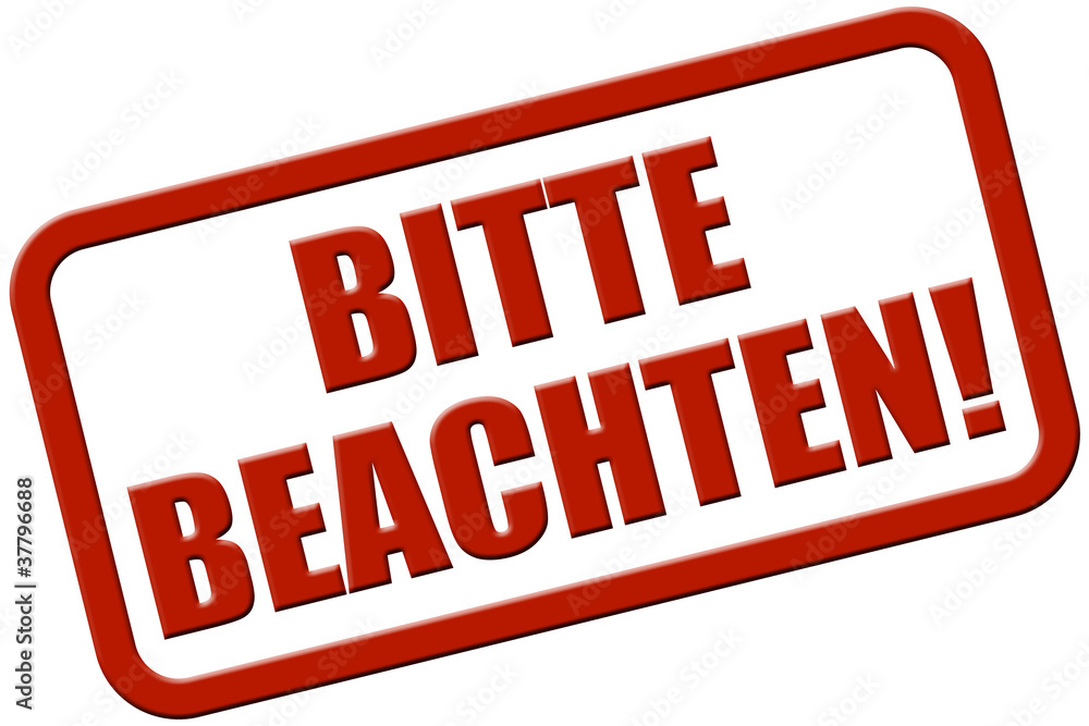 Stempel rot rel BITTE BEACHTEN! Stock Illustration | Adobe Stock
