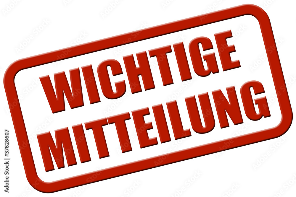 Stempel rot rel WICHTIGE MITTEILUNG Stock-Illustration | Adobe Stock