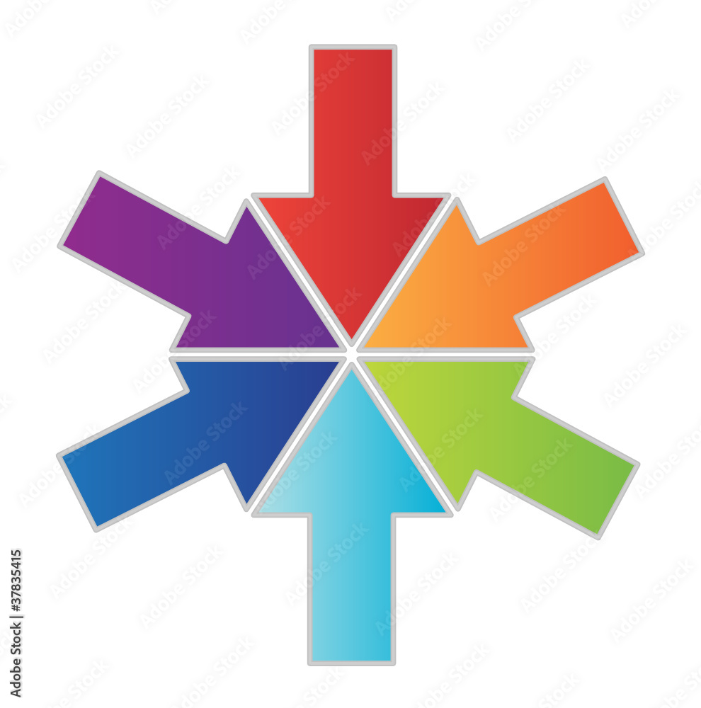 Converging Arrows Stock Vector | Adobe Stock