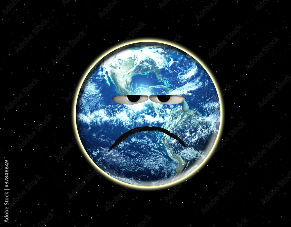 Crying Earth Stock Illustration | Adobe Stock