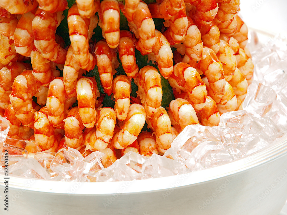 chilled prawn pyramid Stock Photo | Adobe Stock