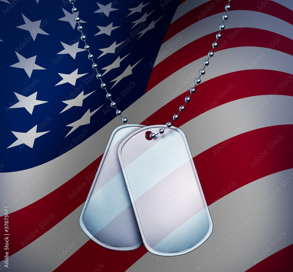 Dog Tags with An American Flag Stock Illustration | Adobe Stock