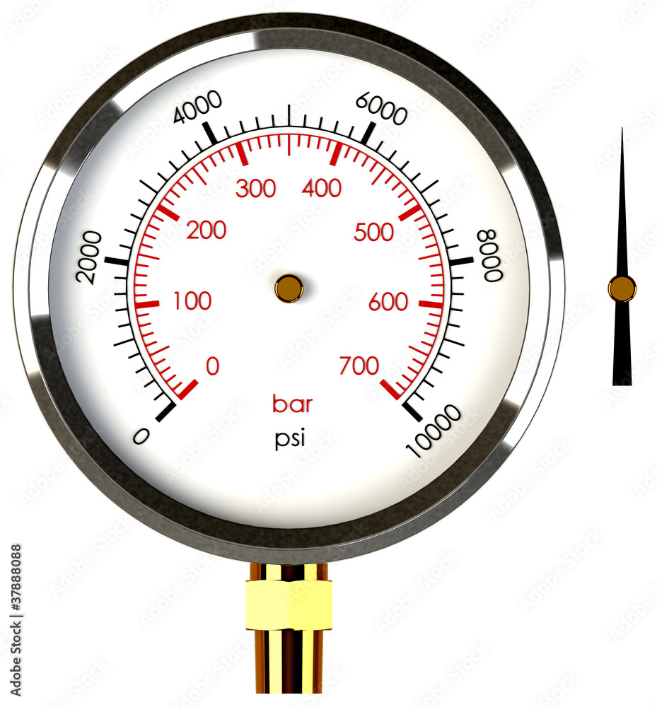 Pressure Gauge with Needle Stock Illustration | Adobe Stock