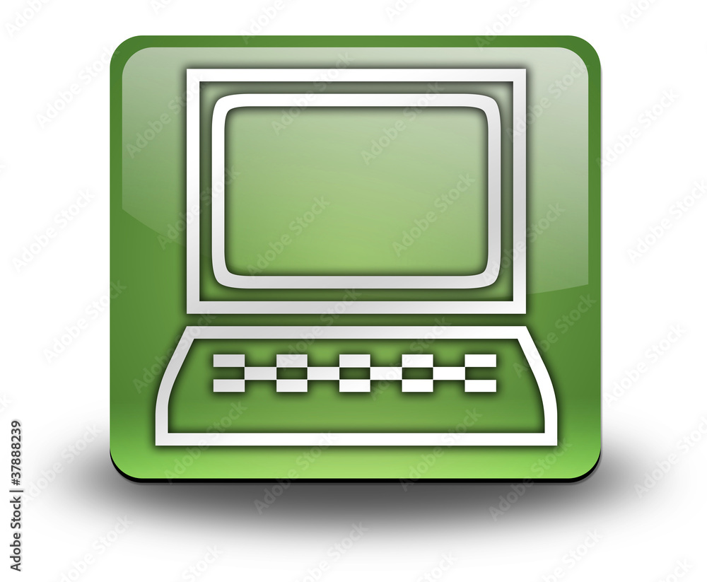 Green 3D Effect Icon "Computer Terminal" Stock Illustration | Adobe Stock