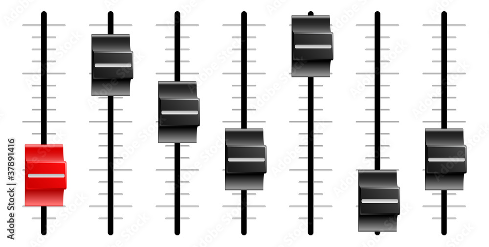 Sound or video control board Sliders or faders Stock Vector | Adobe Stock