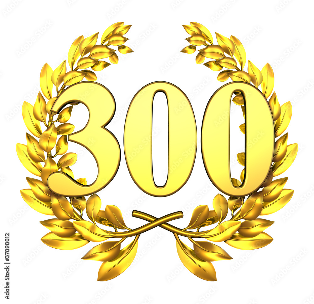 300 threethundred number laurel wreath Stock Illustration | Adobe Stock
