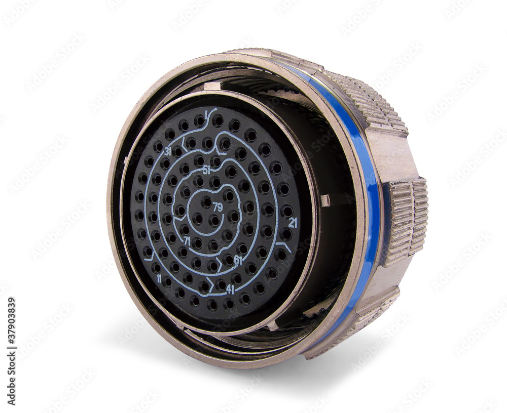 Cylindrical electrical connector Stock Photo | Adobe Stock